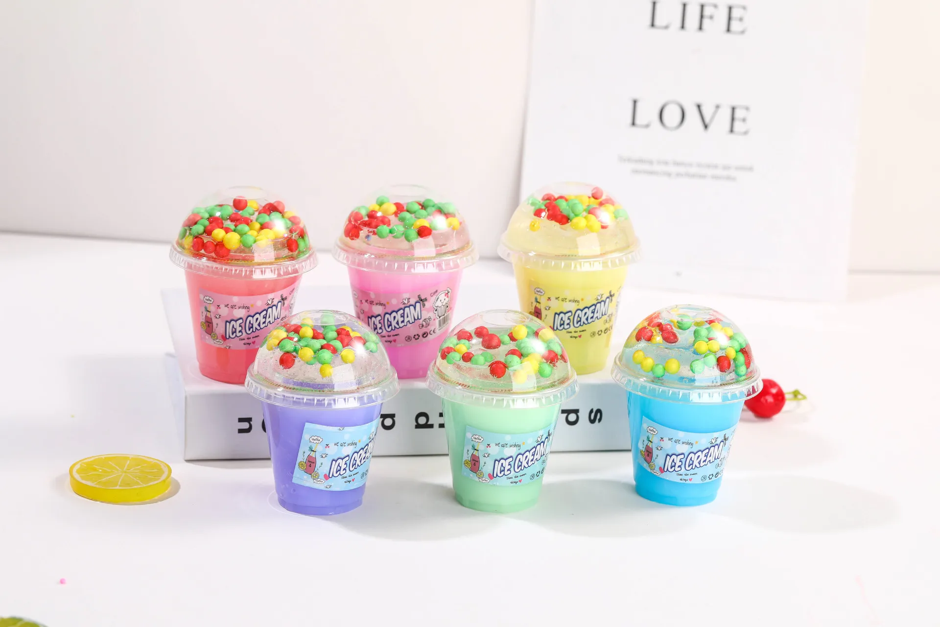 2021 Toysrunner Ice Cream Container Slime Jelly Slime Fluffy Slime With ...