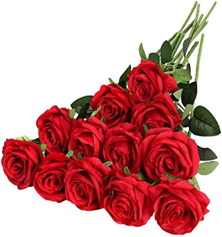 Artificial Red Roses - Realistic Silk Blossoms for Weddings