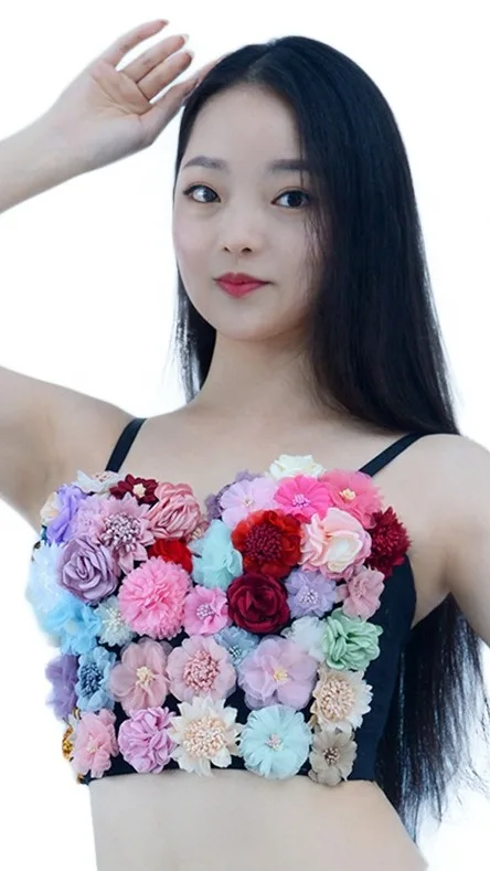 Wholesale Sexy Mixed Flower Night Club Crop Top Bra For Girl Dance Show Buy Sexy Club Tank Top