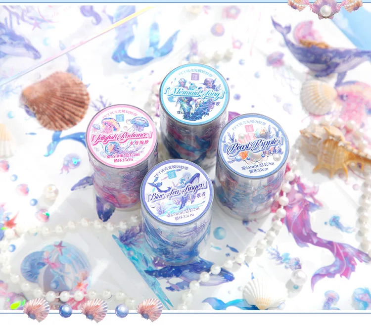 Simno 4 Rolls Ocean Themed Mermaid Whale Jellyfish Shell Design ...