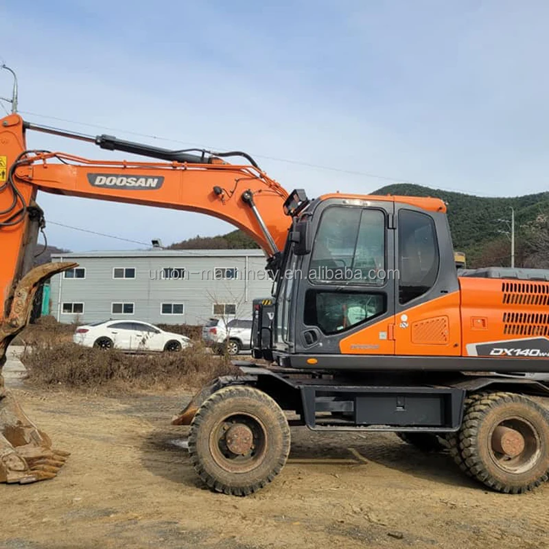 Used Wheeled Excavator Doosan Daewoo Dx140 15 Ton Rubber Tyre Earth ...