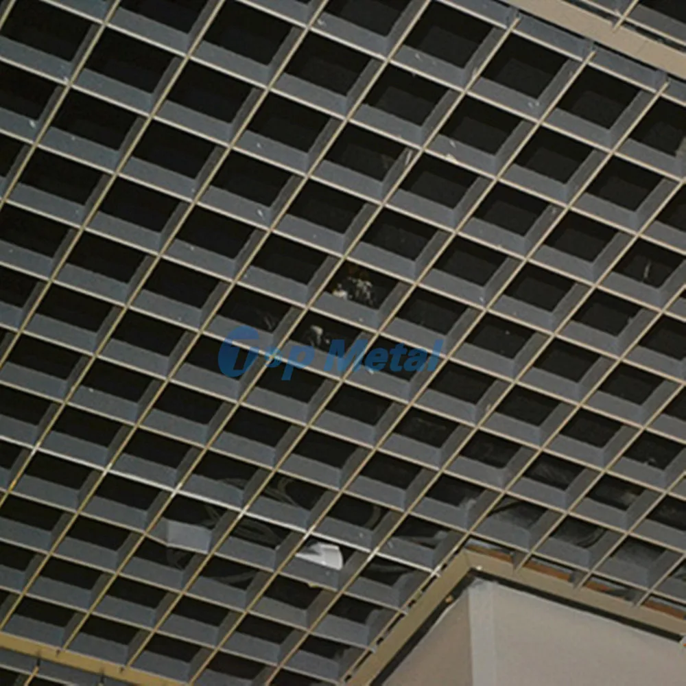 Custom Color Aluminum Spandrel Ceiling System False Open Grid Suspended ...