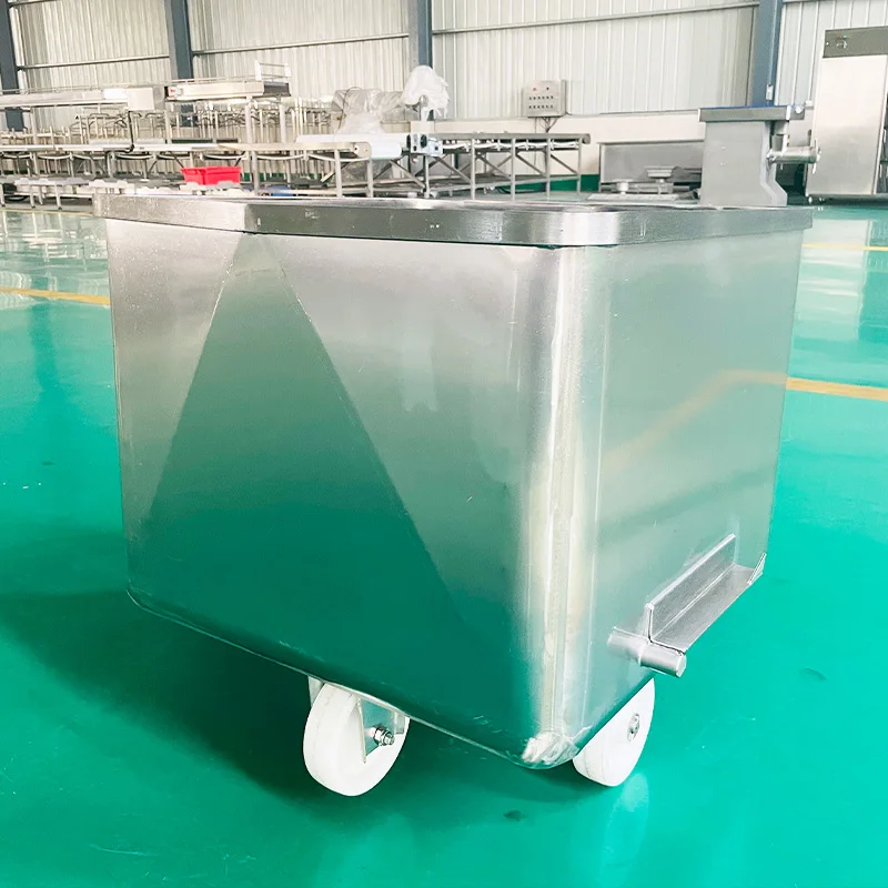 304 Stainless Steel 200L Meat Trolley Bin Wheels for Vegetable ...