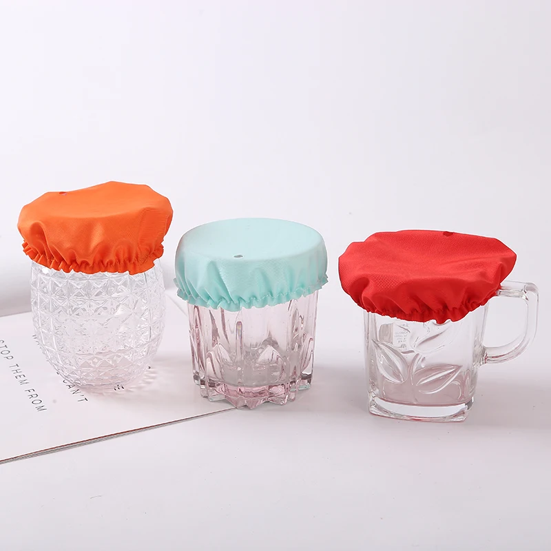Custom Logo Wine Cup Glass Drink Cover Lip Elastic Fabric Anti-drug ...