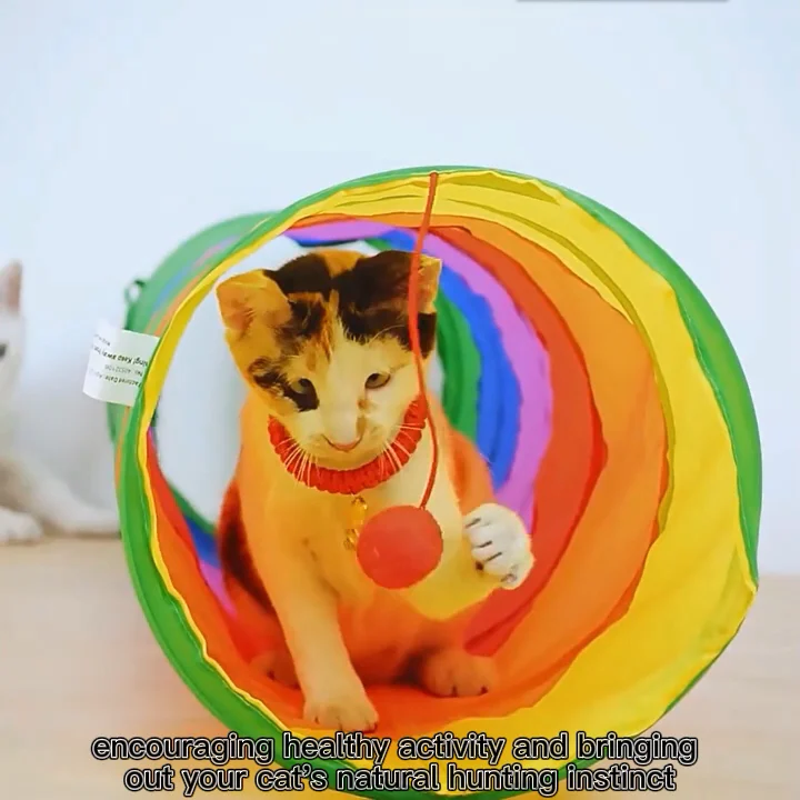 4 Way X Tunnel Cat Tunnel Tube Cat Collapsible Interactive Play Toy Pet ...