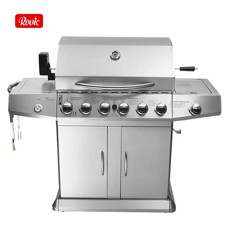 Commercial Restaurant Kitchen Equipment Bbq Grills Outdoor Stainless Gas Grill With Cabinet