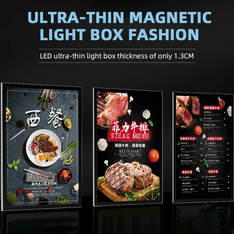 Factory Oem Restaurant Hotel Supermarket Led Light Single Sided Slim ...