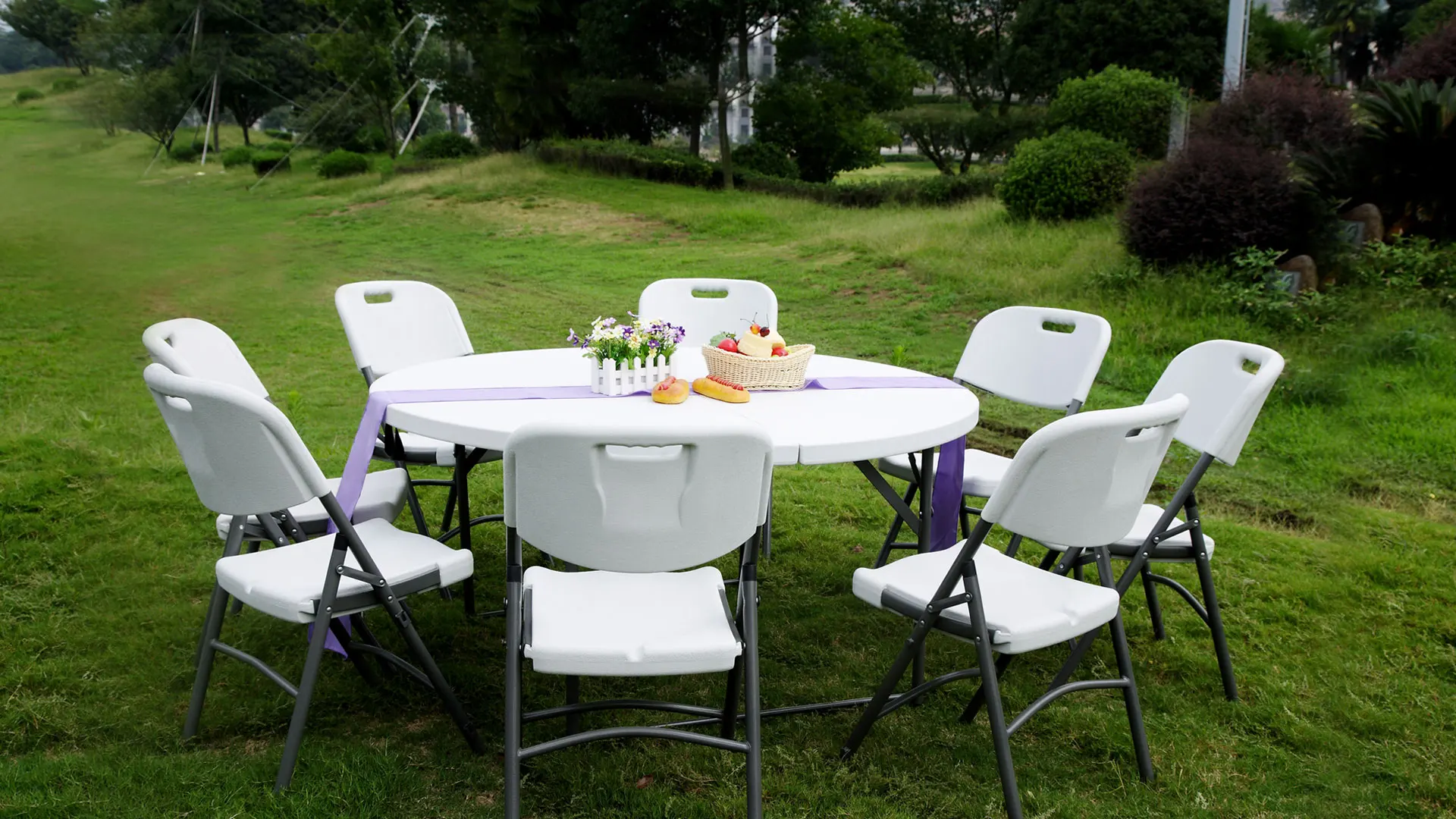 6ft 72inch Hdpe Tabletop 10 Seater Wedding Banquet Dining Foldable ...