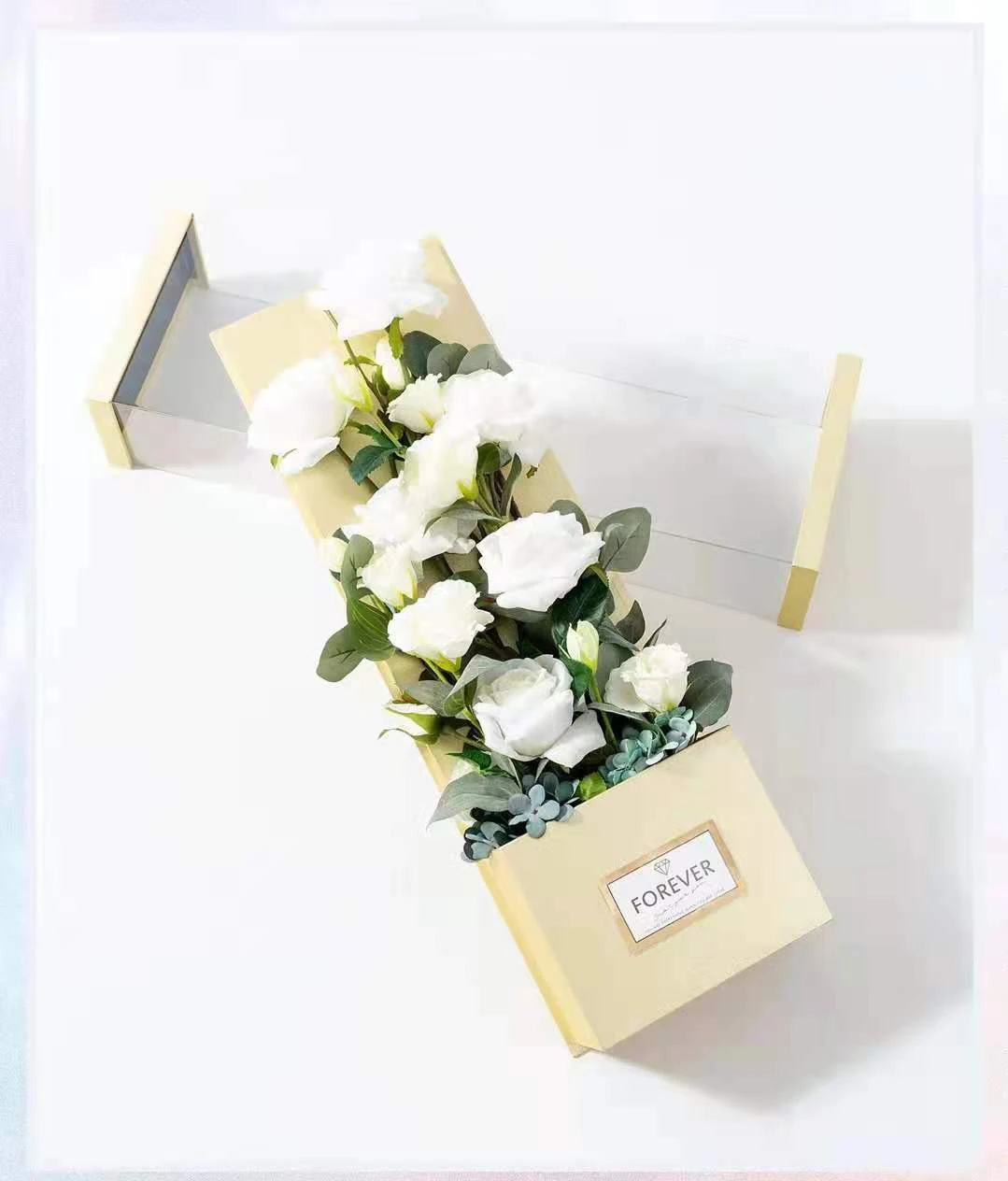 Luxury Rose Box Packaging Flower Acrylic Ps Transparent Window Bouquet ...