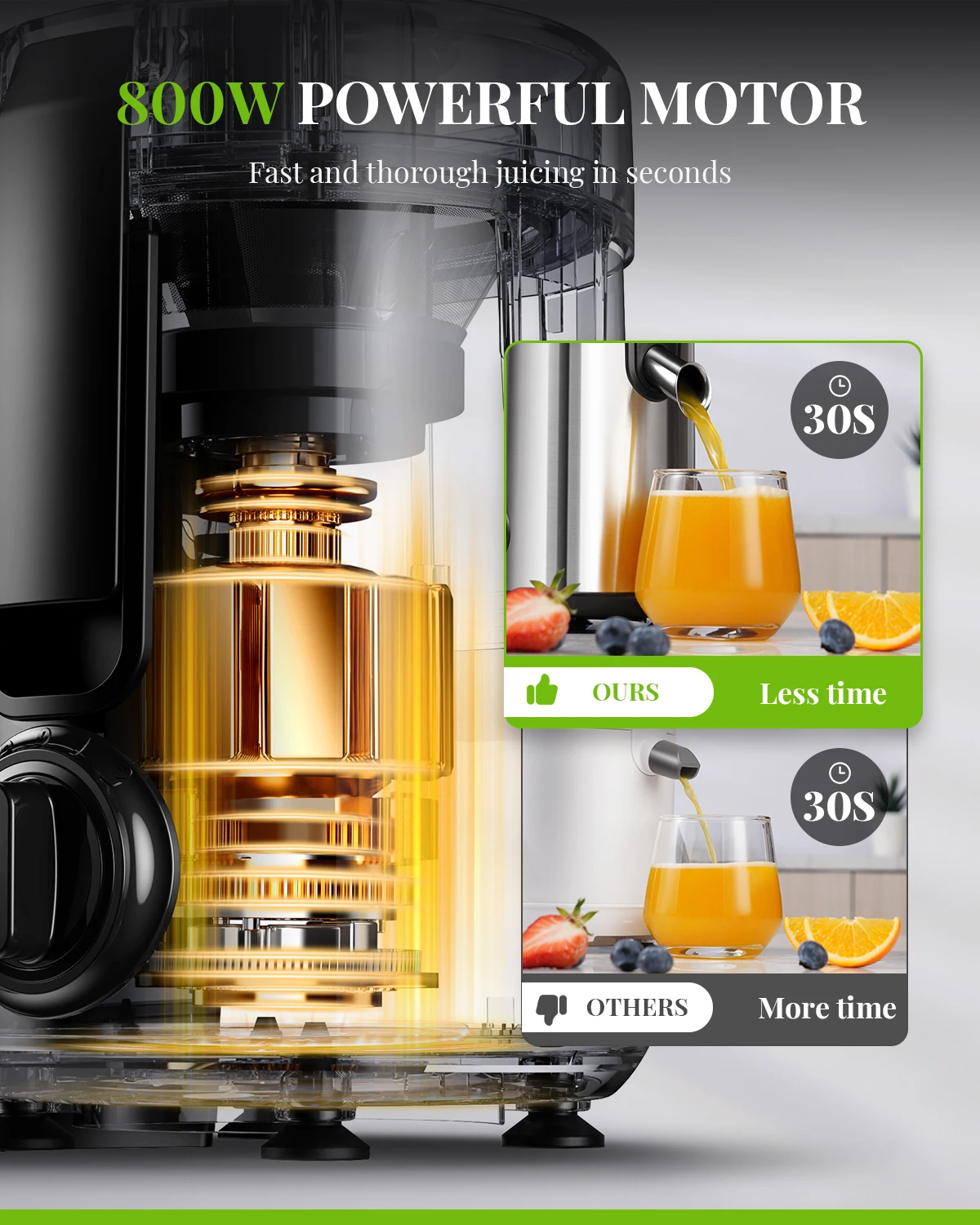 Powerful 800w Easy Clean Extractor Press Centrifugal Juicing Machine ...