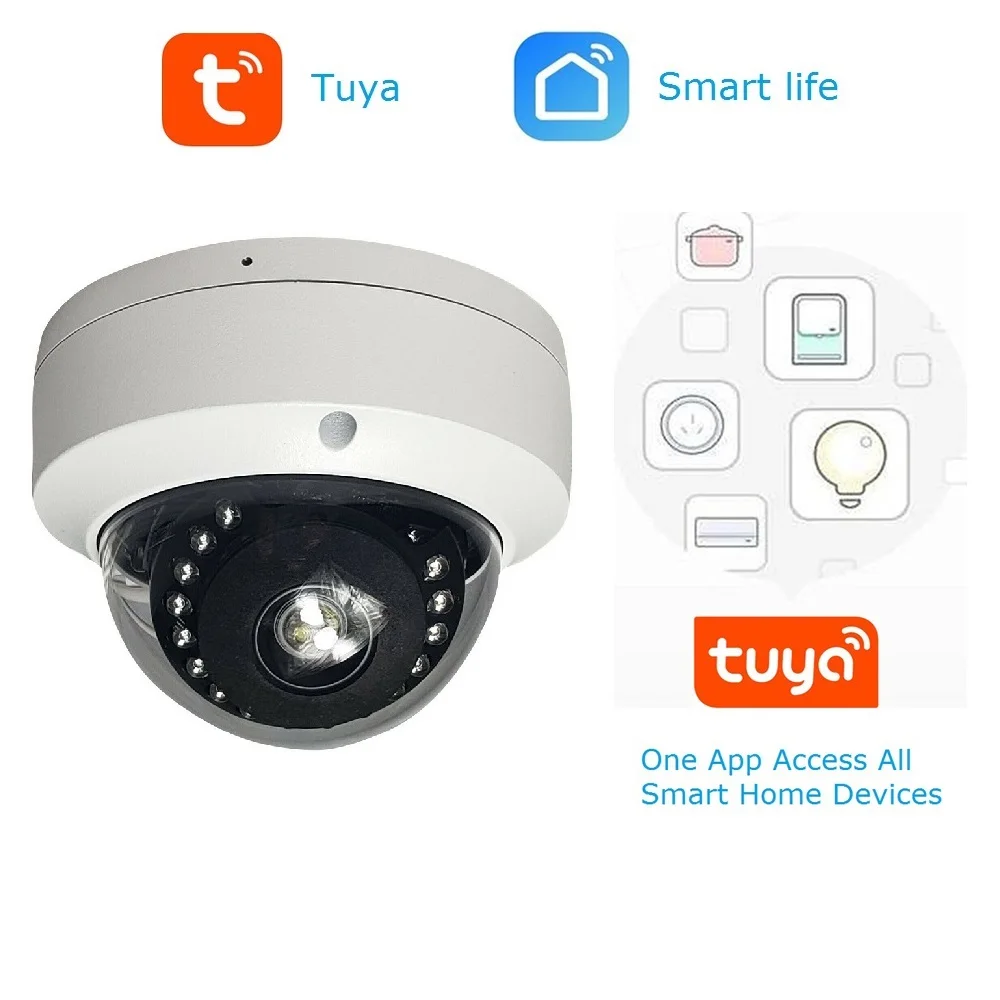 Tuya Smart HD Wireless Security Camera - WiFi Dome IP Camera with Two ...