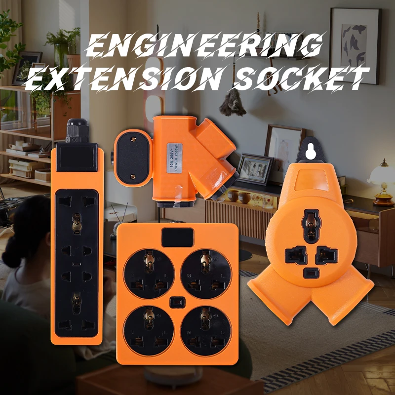 Bull Plug with 5 Outlets Fast Chargers Power Socket Plugs 5m Extension ...