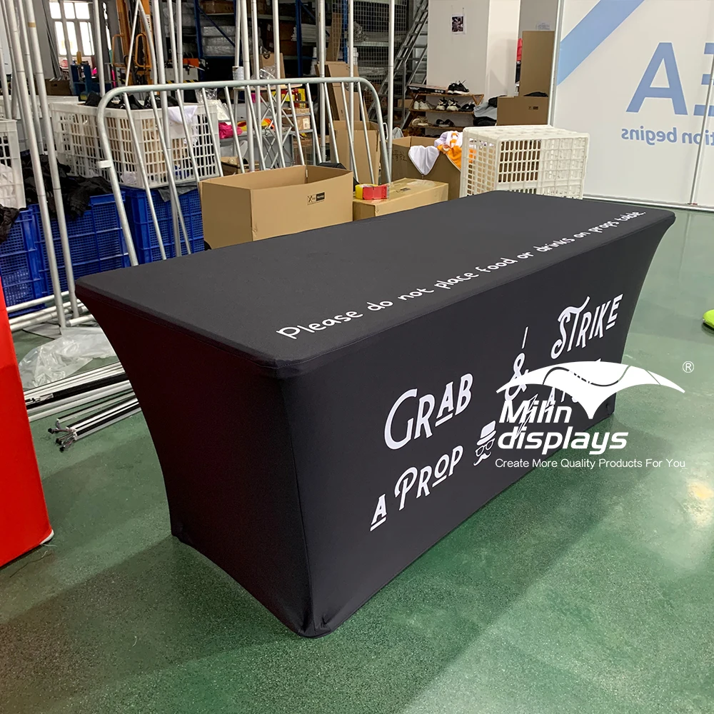 Custom Printing Tabletop Stretch Table Cover Standard Tablecloth