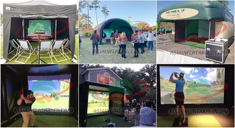 Inflatable Golf Simulator Tent with Movie Screen - Factory Price