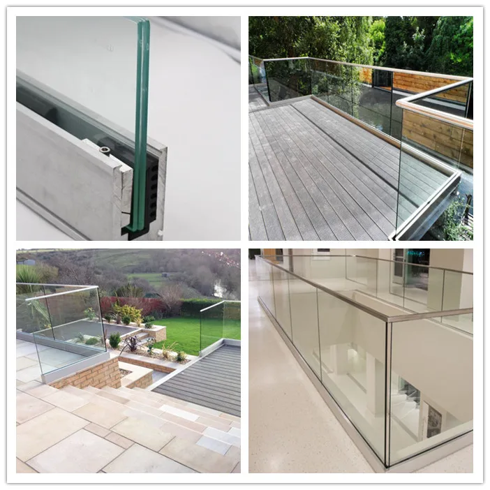 Frameless Balustrade Aluminium U Channel Tempered Glass