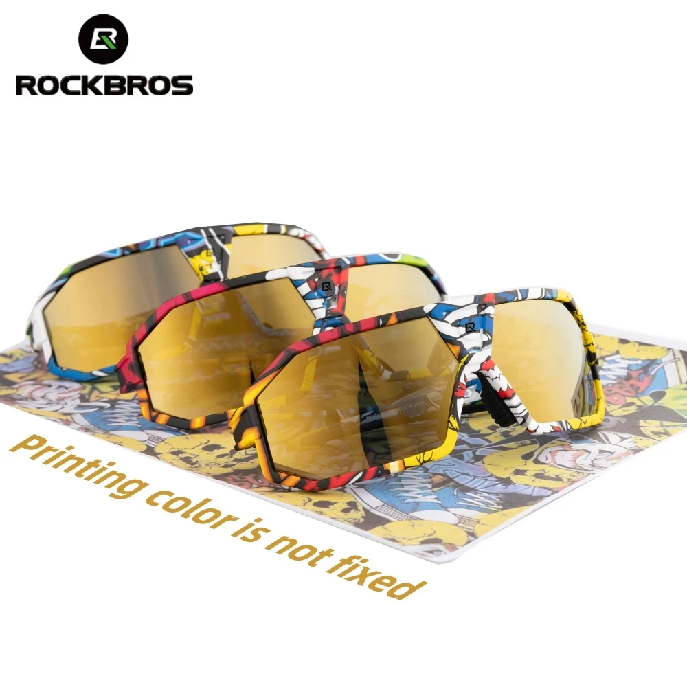 ROCKBROS Water Transfer Pattern Glasses - Unisex Sport Sunglasses