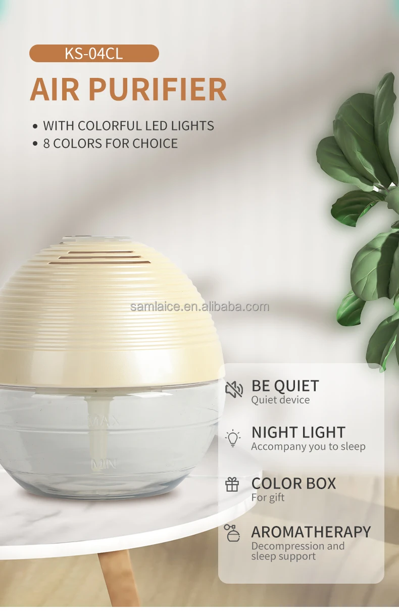 Portable Mini Air Humidifier Led Light Air Revitalisor Water Air Washer ...