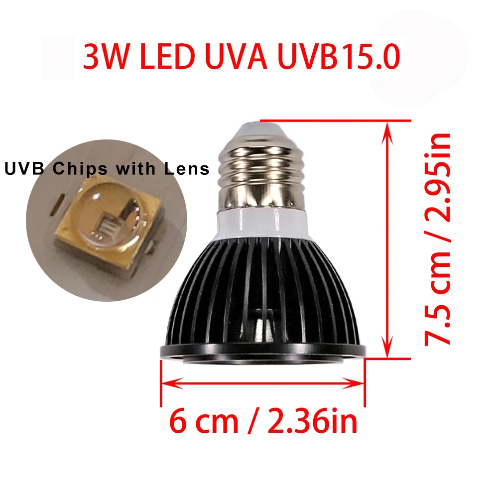 LED UVB UVA Reptile Lights - Full Spectrum & Sustainable