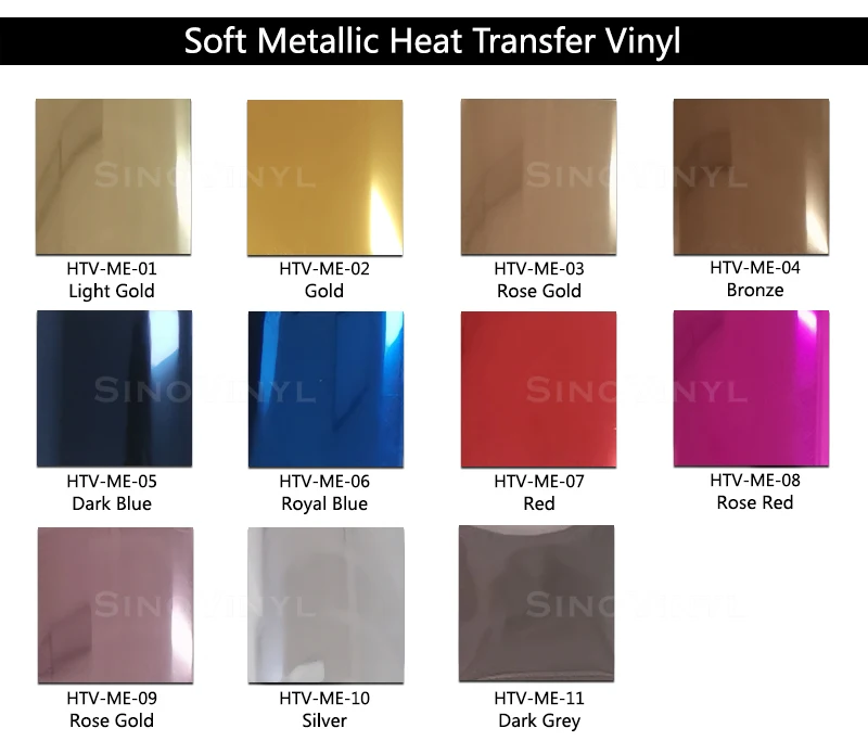 SINOVINYL HTV Heat Transfer Vinyl - Multiple Colors for T-shirts