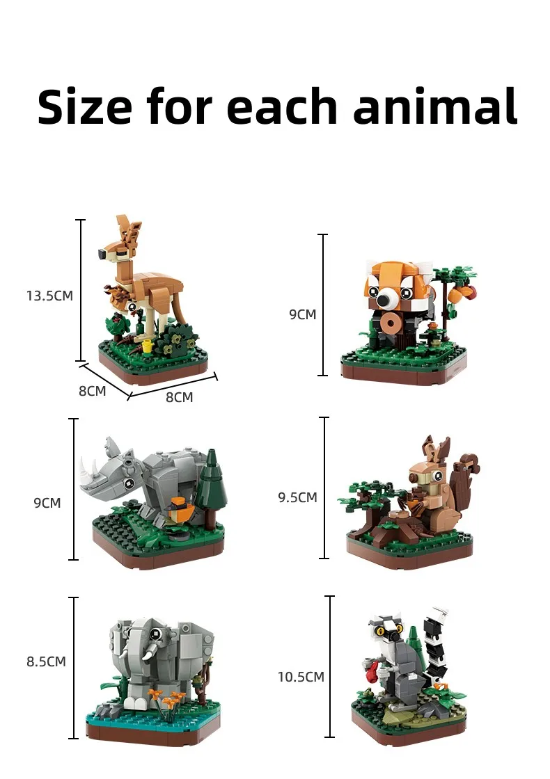 Spot Wholesale Simple Mini Animals Building Block Sets Diy Bricks Kids ...