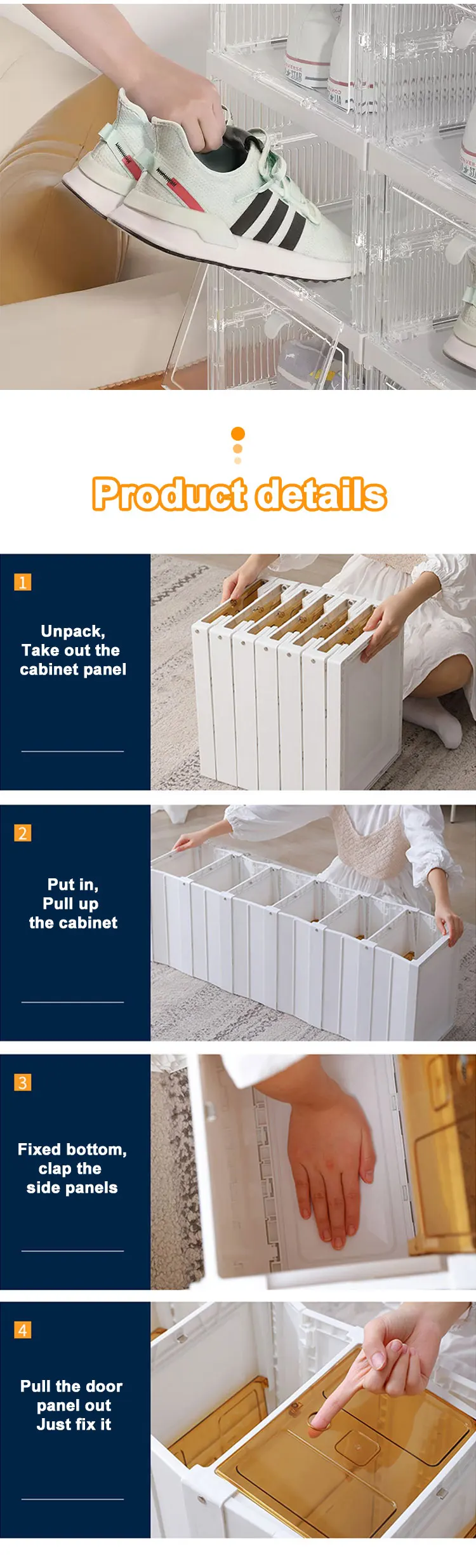 Modern Style Plastic Shoe Storage Box Entryway 2/3/6 Tiers Shoes Rack ...