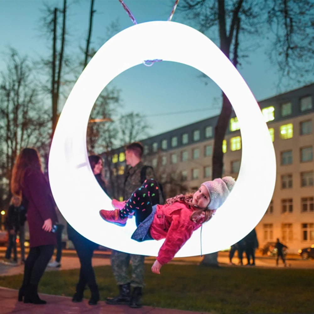 16 Colors Rgb Children Led Illuminates Plastic Swing And Slide Outdoor ...