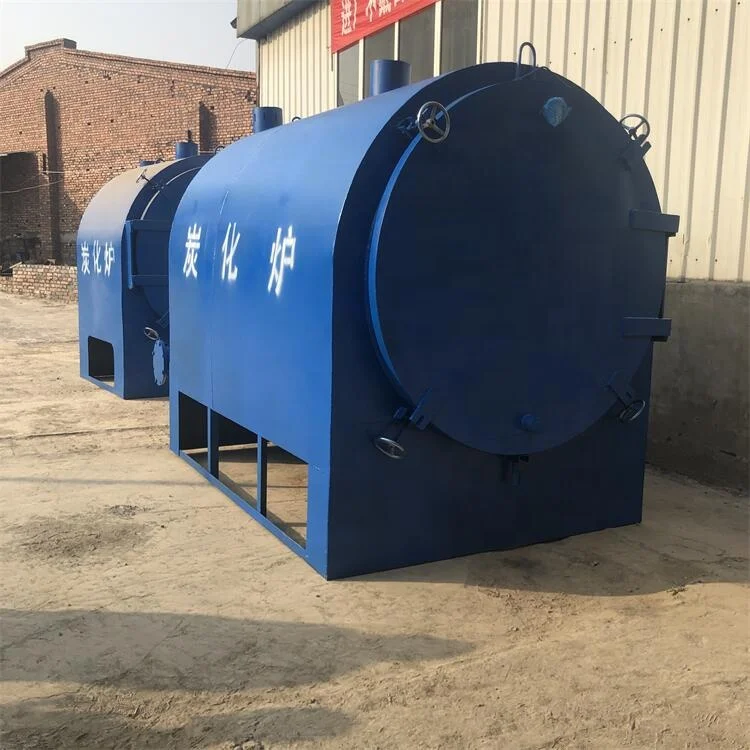 Horizontal Biochar Production Commercial Equipment Pyrolysis Kiln Wood ...