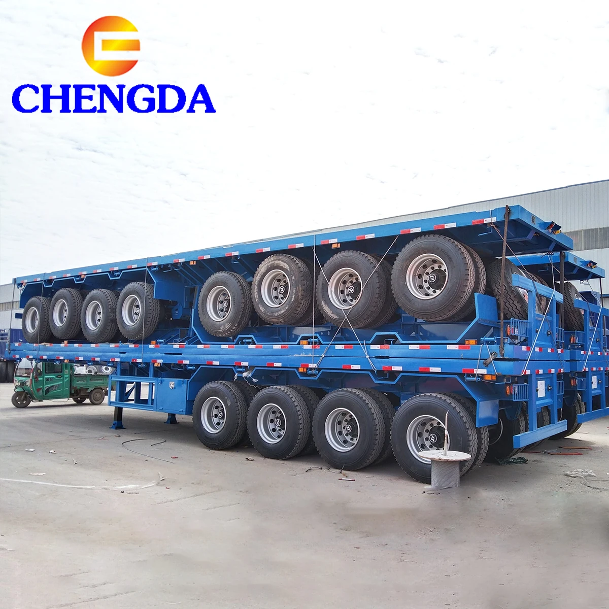 40ft Roro Ship Container Flatbed Vehicle Semi Trailer for Sale