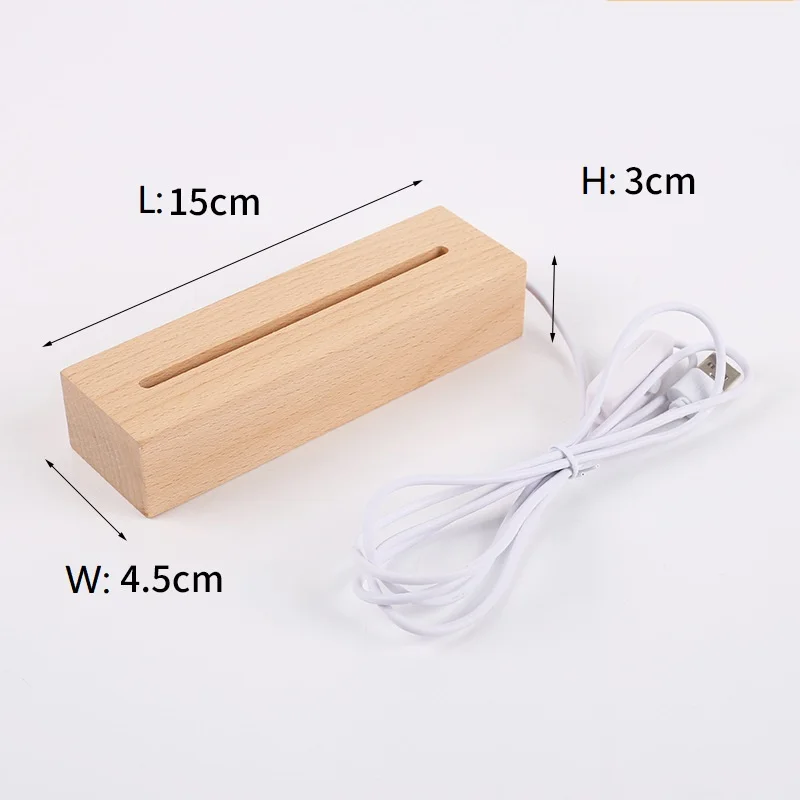 3d Acrylic Wood Night Light Base Diy 3d Signs Illusion Night Lamp Les ...