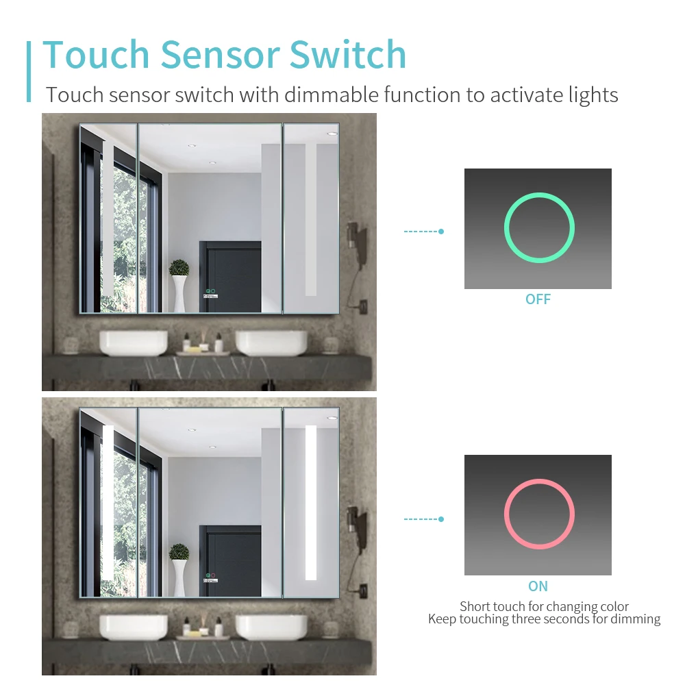 Lamxon Modern Bathroom Design Magic Sensor Led Light Illuminated ...