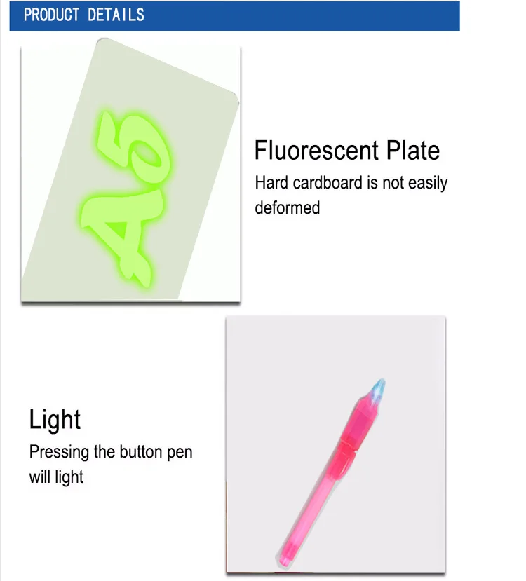 Children's Fluorescent Lamp Drawing Board Glow-in-the-dark Writing ...