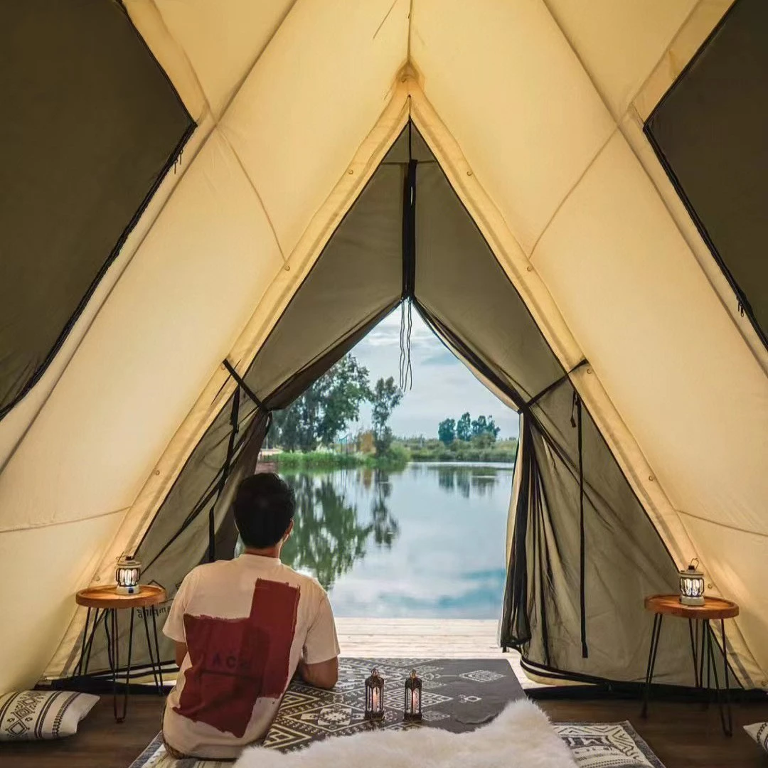 Outdoor Camp B & B Camping Pyramid Triangle Wood Hotel Tent Canopy ...