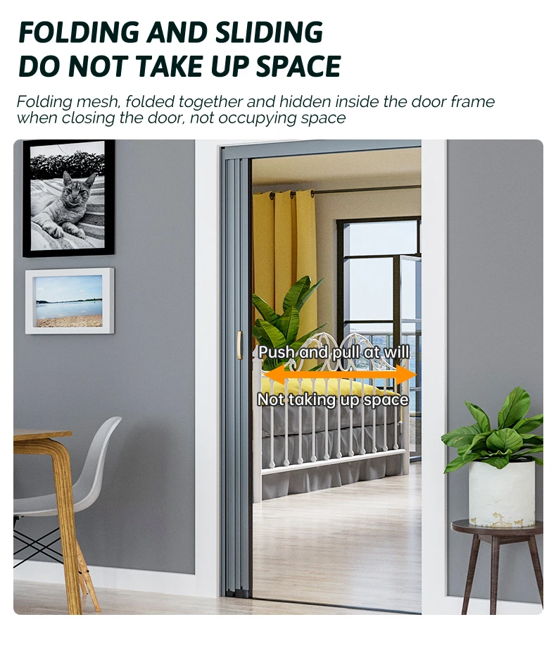 Insect Screens Retractable Sliding Mesh Door Diy Pleated Mesh Folding ...