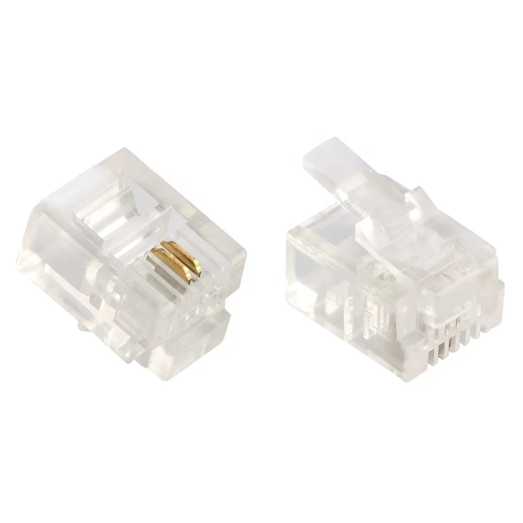 Crystal Head Male Rj11 Connector Rj11 6p2c Telephone Modular Plug - Buy ...
