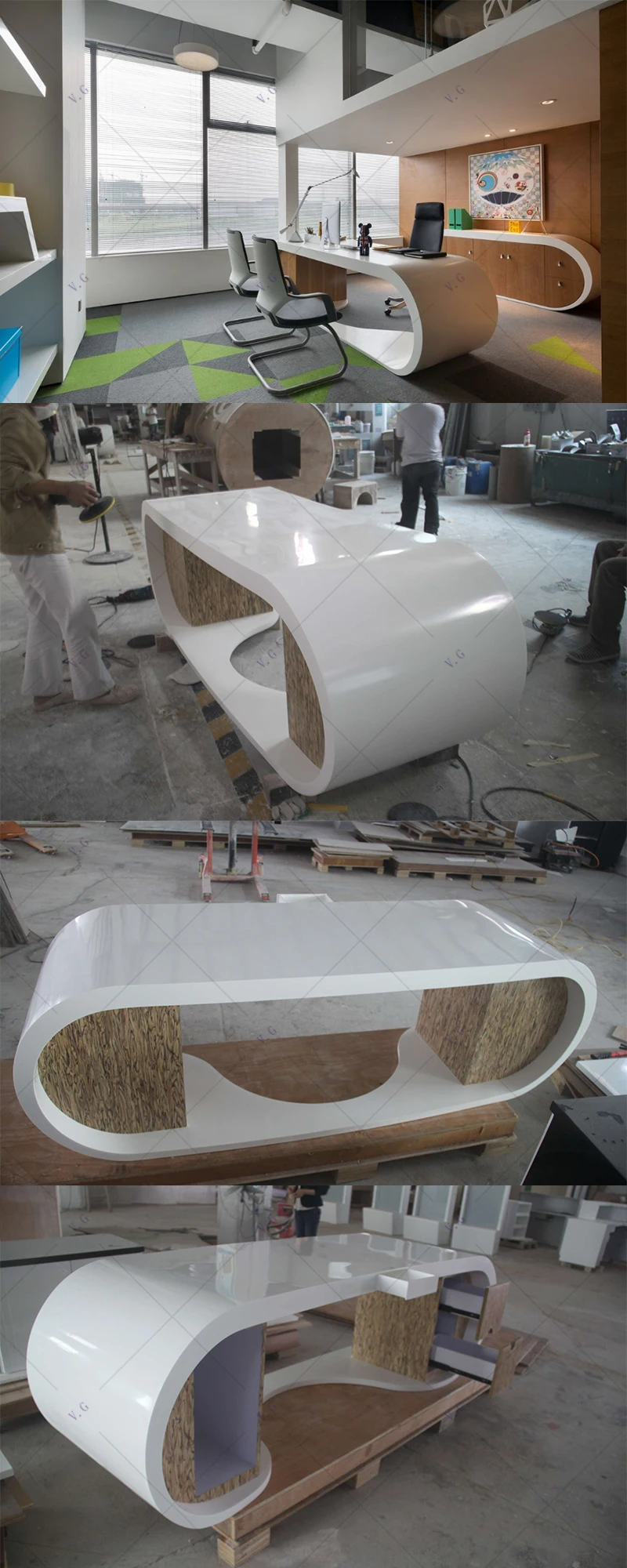 Custom Made Office Table Design Small Curved Office Table Working Table ...