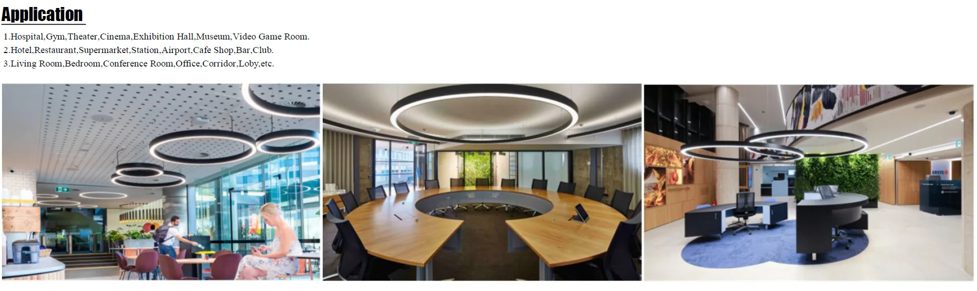 Modern Round Circle Ring LED Chandelier for Indoor Lighting