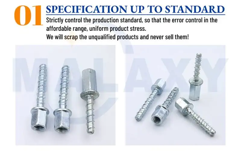 MALAXY Threaded Rod Anchoring System Straight Wood Screw Rod Hanging ...