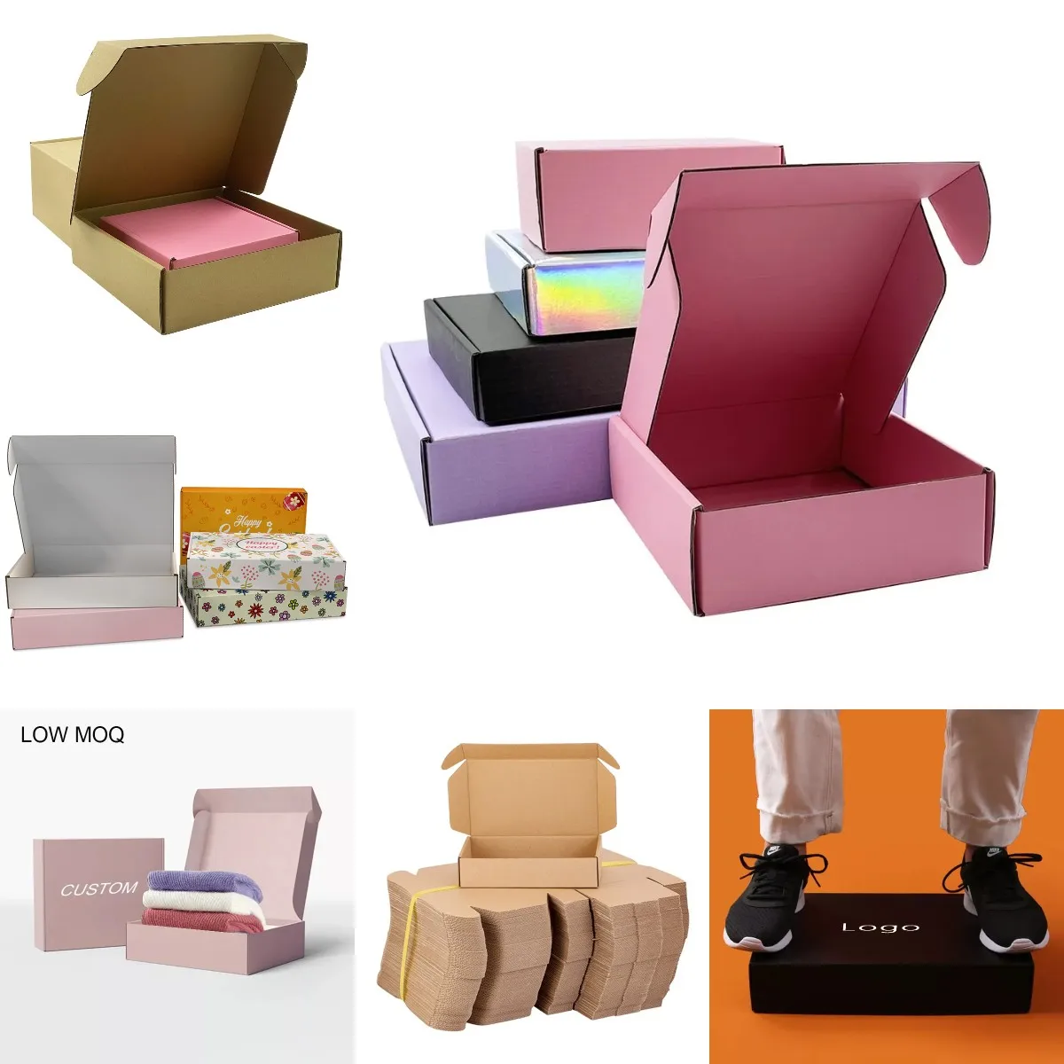 Custom Corrugated Mailer Box Small 6" X 4" X 2" Kraft Paper Cardboard ...