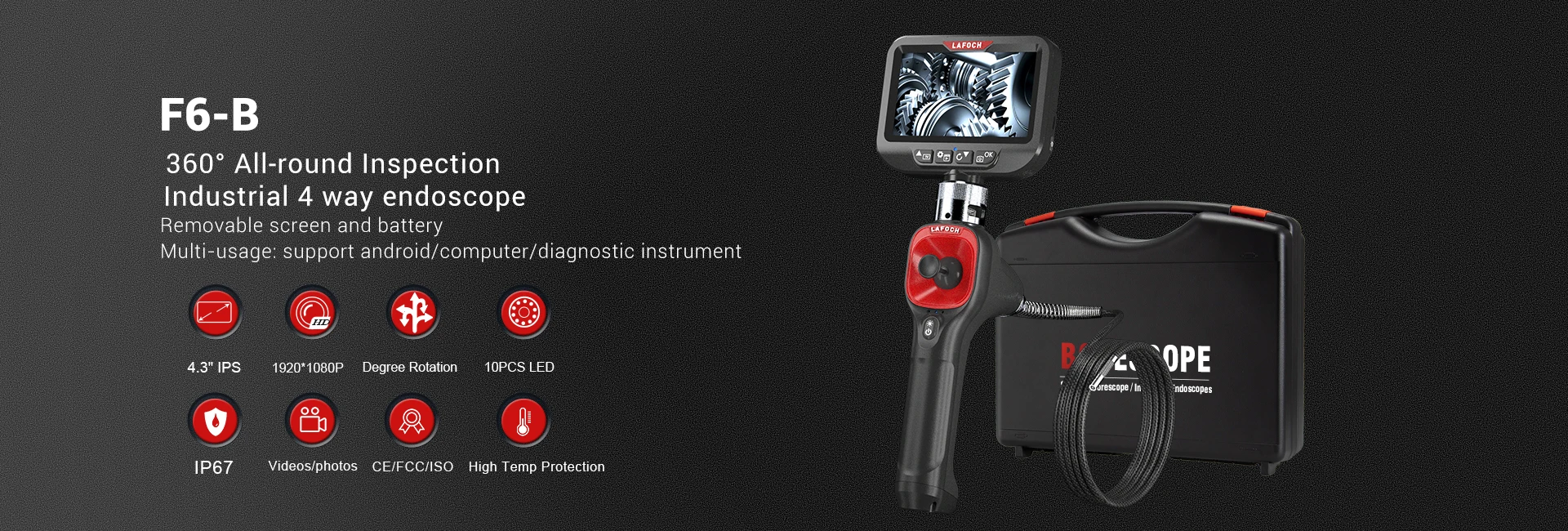 Ralcam 360 Degree Articulating Joystick Engine Cylinder Borescope, With ...