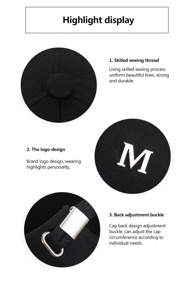 HF Canvas Sports Outdoors Adjustable Plain Men Women Baseball Cap with ...