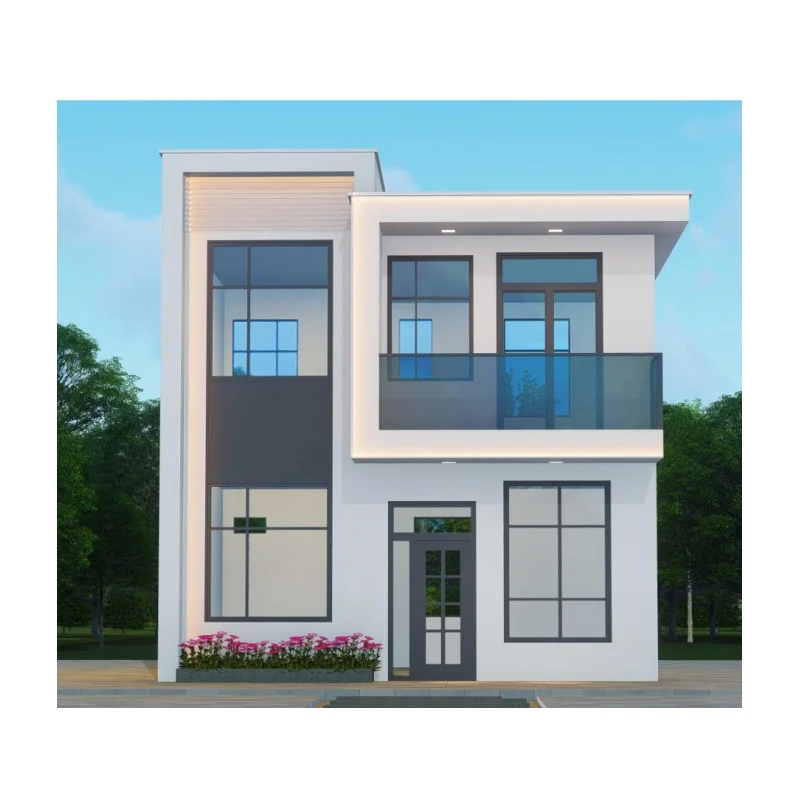 Two Story Prefab House Modular Prefabricated Villa 3 Bedrooms Modern ...