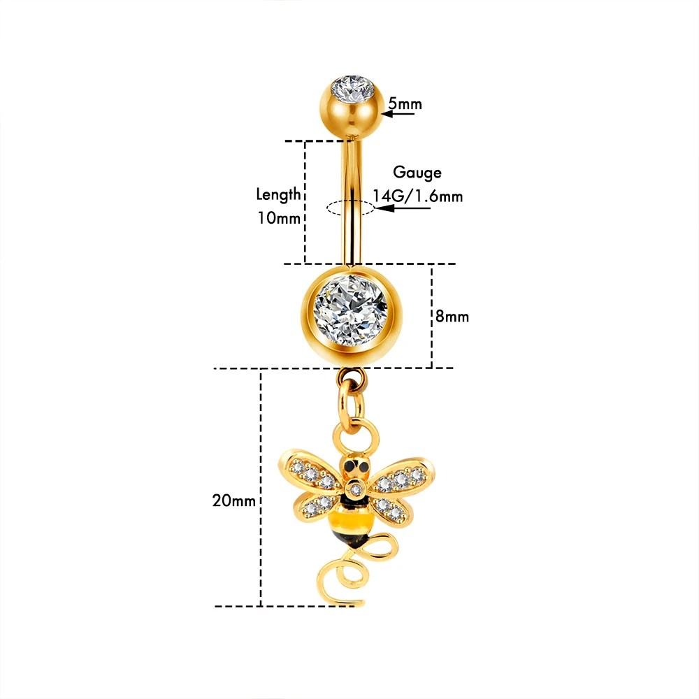 2023 Stylish Belly Button Ring Trending Sex Crystal Navel Banana 316l