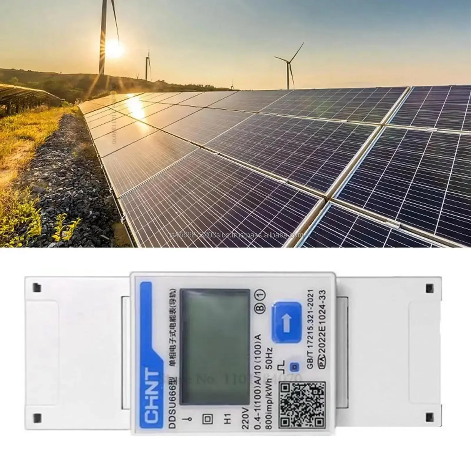CHINT DDSU666 Single Phase Din-Rail Energy Meter - 100A 80A CT RS485 Modbus