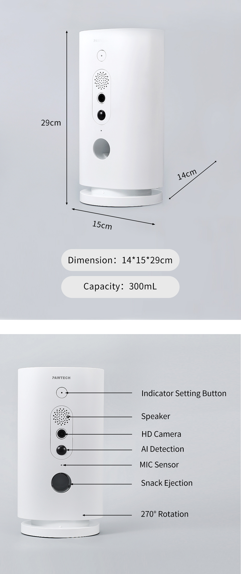 Oem Smart Pet Camera With Treat Tossing 270 Rotation 2.4g Wifi Pet ...