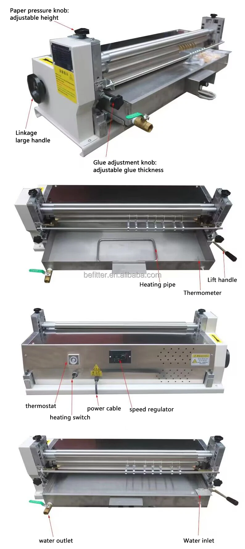 JS-380B Desktop Hot and Cold Melt Glue Spreading Pasting Applicator ...