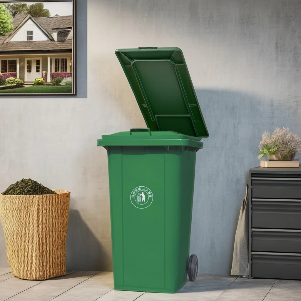 HANYU 240L Wheeled Home Dustbin with Removable Inner Bucket Eco ...