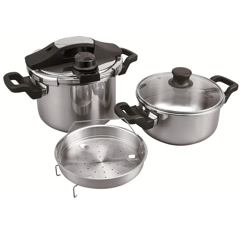 Double Handle Clamp Type,Stainless Steel Pressure Cooker With Steamer ...