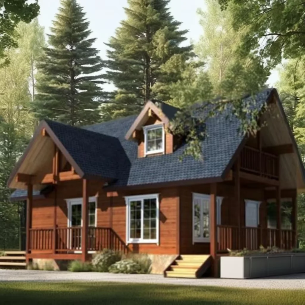 Luxury Solid Wood Structure Villas Made in China Two-storey with Loft 4 ...