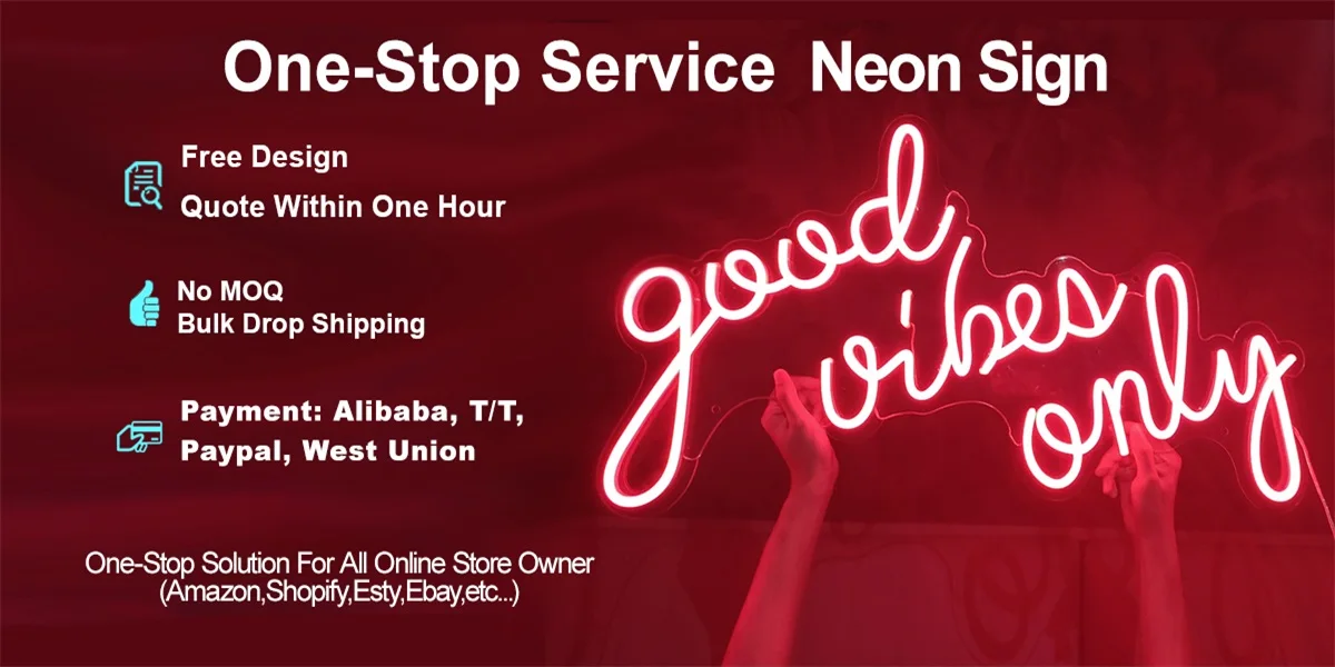 Rebow Dropshipping Free Design Custom LED Neon Light Sign