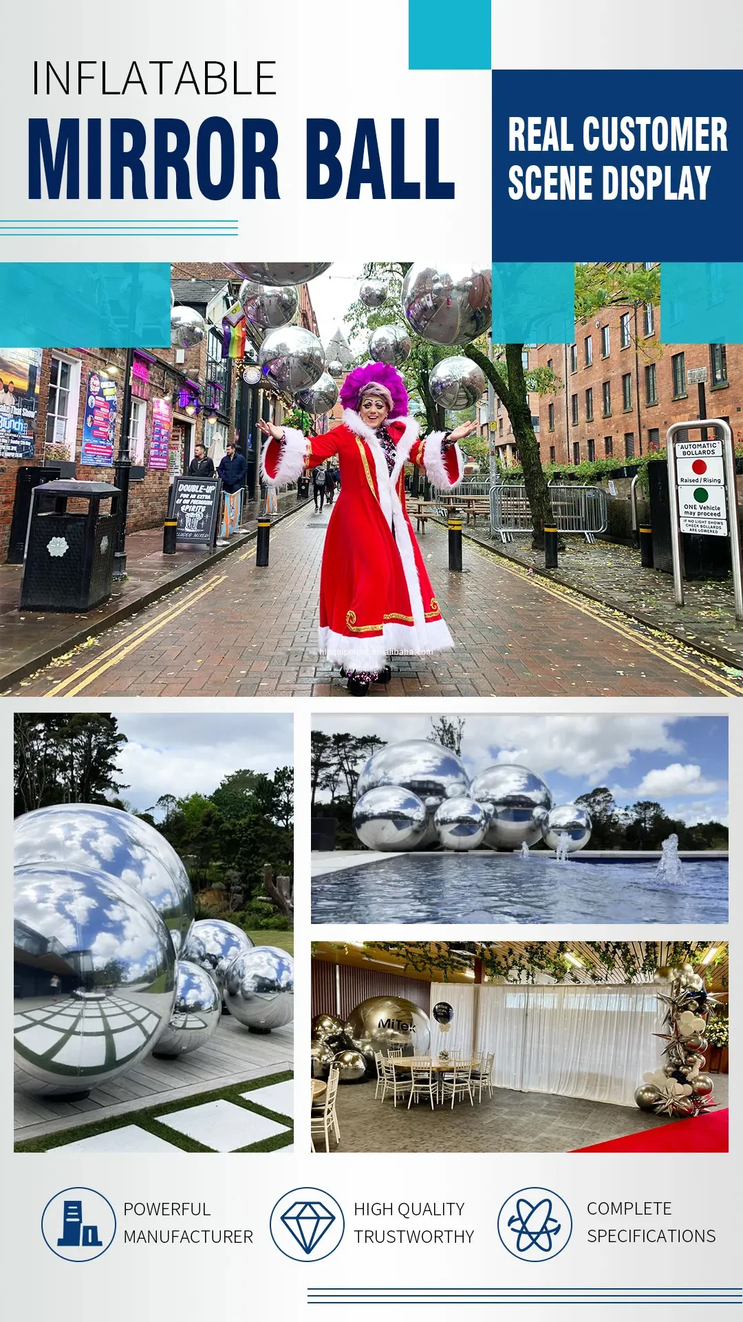 New Inflatable Chrome Ball - Customizable Metallic Spheres